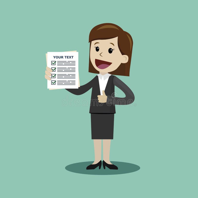 Businessman is Holding Check List Paper. Cartoon Vector Illustration ... Businessman is Holding Check List Paper. Cartoon Vector Illustration ...