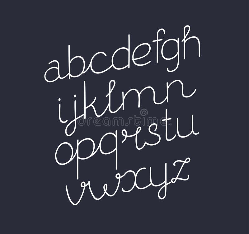 Hand Drawn Vector Alphabet. Script Font. Isolated Letters Written with ...