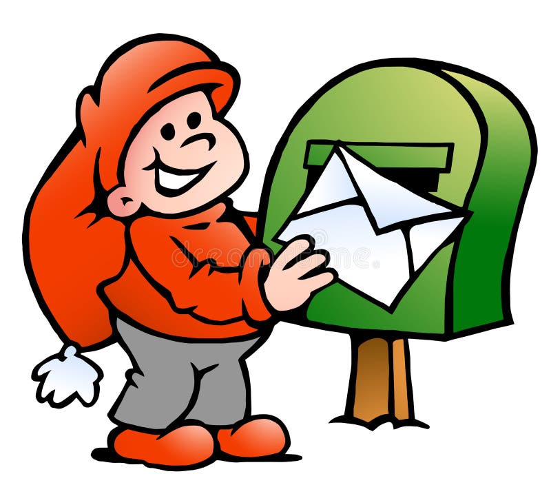 Posting a letter stock illustration. Illustration of object - 7334306