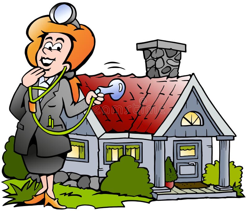 Vector Cartoon Illustration of a House Real Estate Agent Stock Vector ...