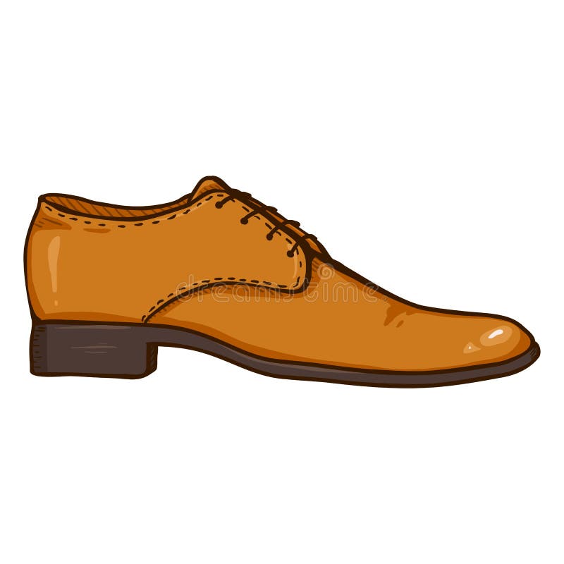 Vector Cartoon Illustration - Leather Men Shoe Stock Vector ...