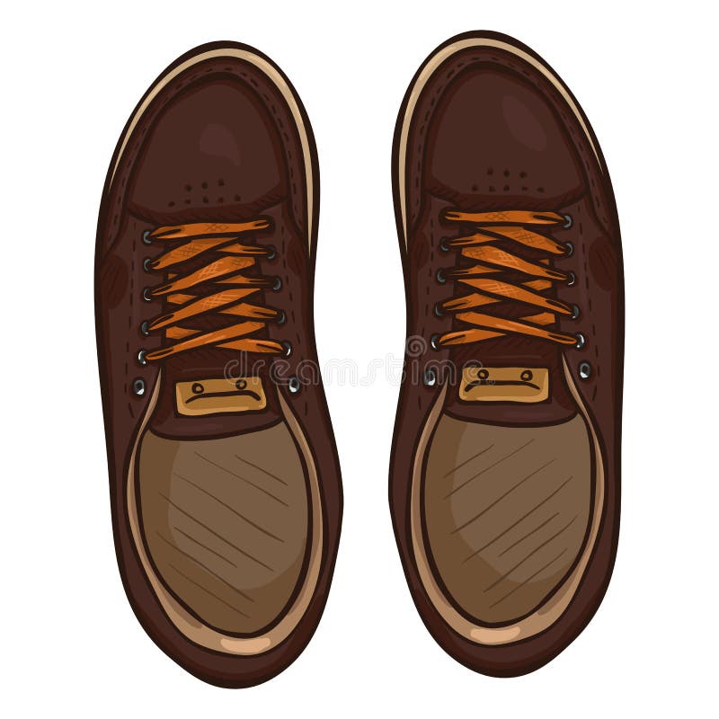 Vector Cartoon Illustration - Pair of Skaters Shoes. Top View Stock ...