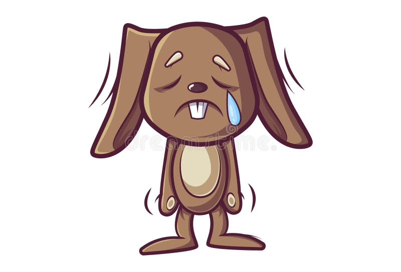 Cartoon Rabbit with Tears stock illustration. Illustration of tears ...