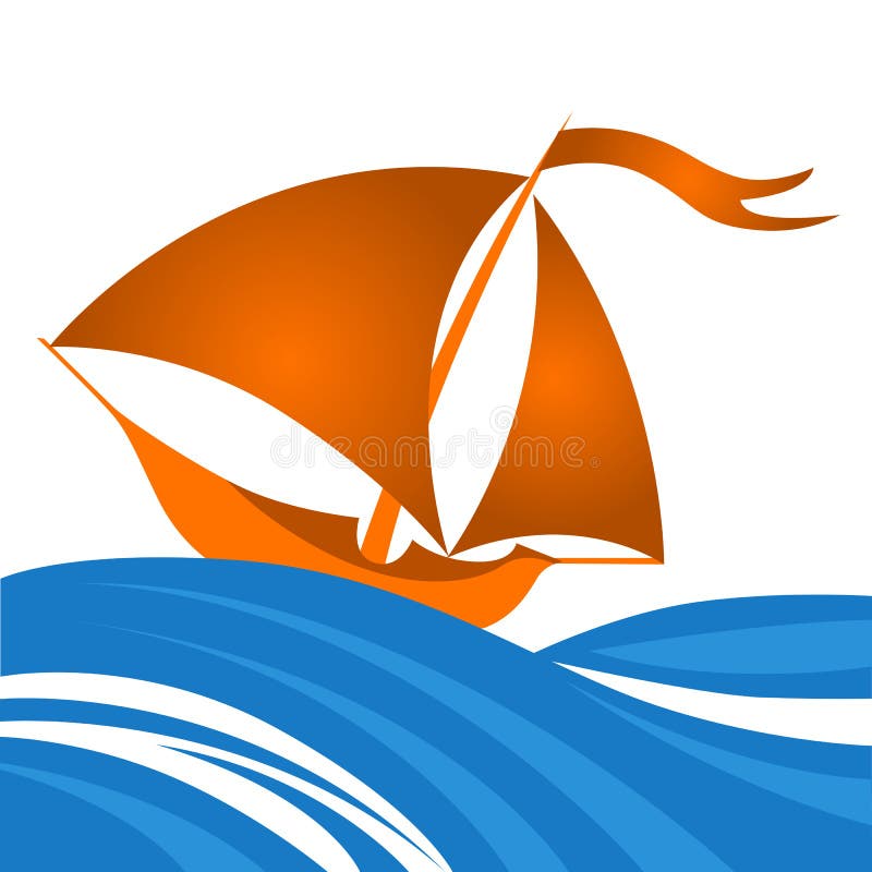 Small Sailing Ship, Icon Icon Stock Vector - Illustration of river ...