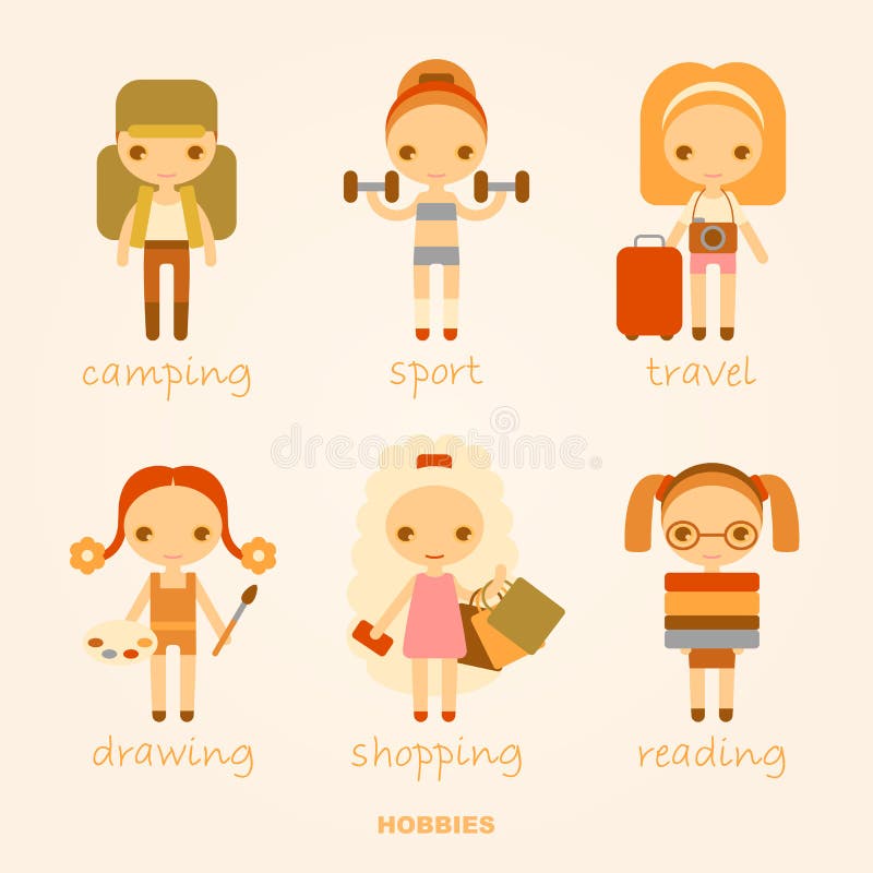 Vector Cartoon Illustrations of Hobbies Stock Vector - Illustration of ...