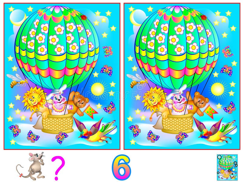 Logic Puzzle Game for Young Children. Need To Find Six Differences ... Logic Puzzle Game for Young Children. Need To Find Six Differences ...