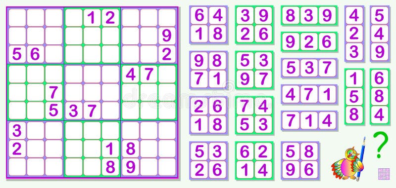 Logic Sudoku Game. Need To Complete the Puzzle Using the Remaining ...