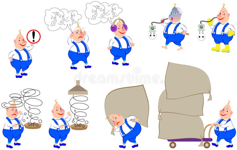 Set of Illustrations with Rules of Labor Protection. Stock Vector ...