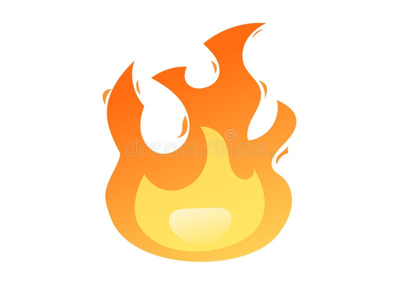 Vector Cartoon Isolated Illustration of Burning Fire, Flame Icon. Stock ...