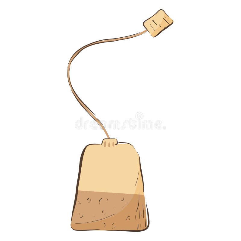 Vector Isolated Sketch Illustration of Tea Bag. Stock Illustration ...