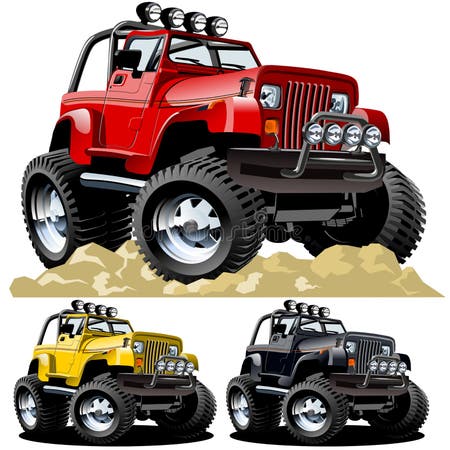 Vector cartoon jeep stock vector. Illustration of trophy - 22612316