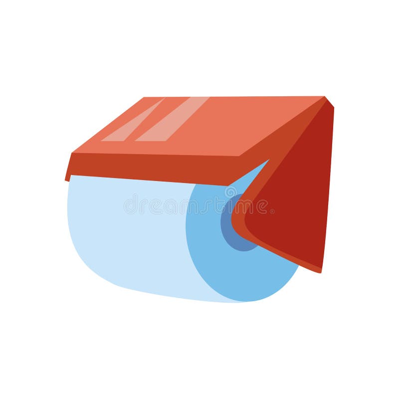 Vector Cartoon Kitchen Paper Towel Holder, Rack Flat Style, Icon ...