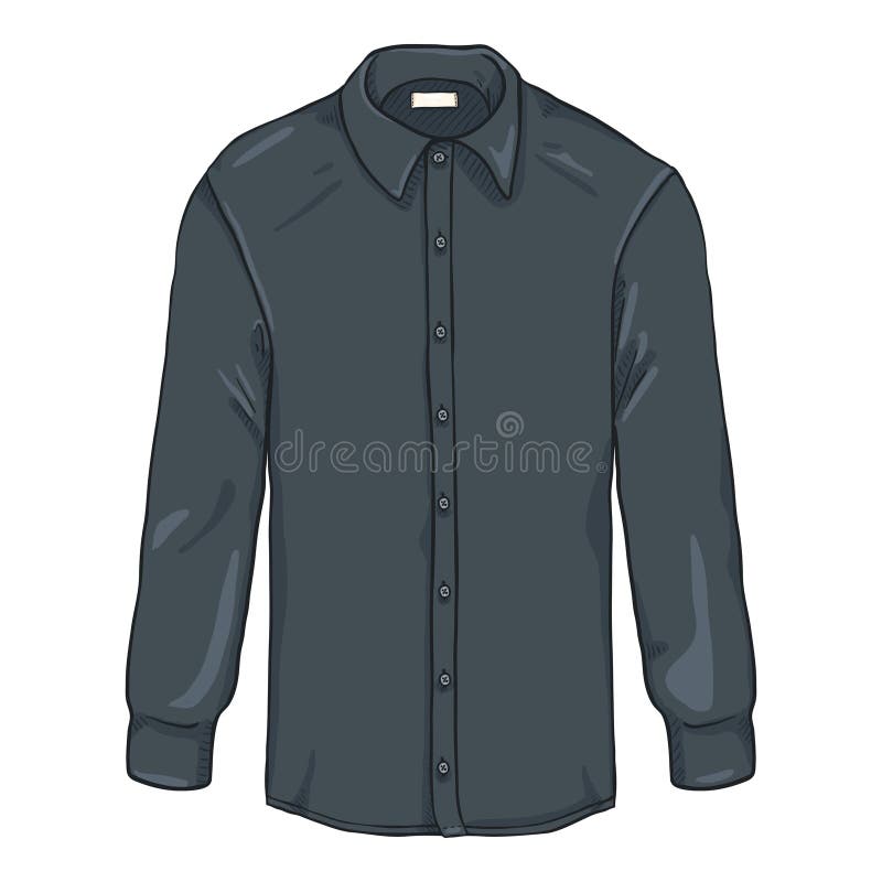 Vector Cartoon Long Sleeve Gray Classic Men Shirt Stock Vector ...