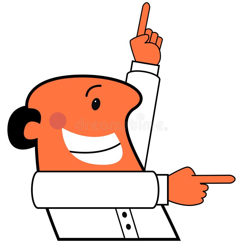 Vector Cartoon Man Pointing Stock Illustration - Illustration of ...