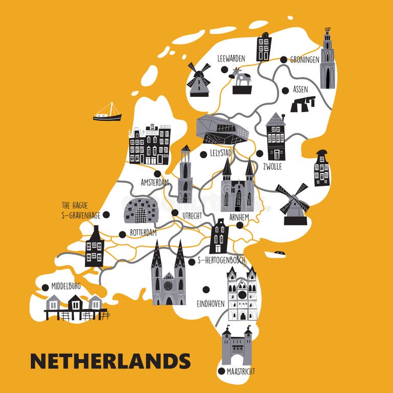 Cartoon Map Netherlands Stock Illustrations – 541 Cartoon Map ...