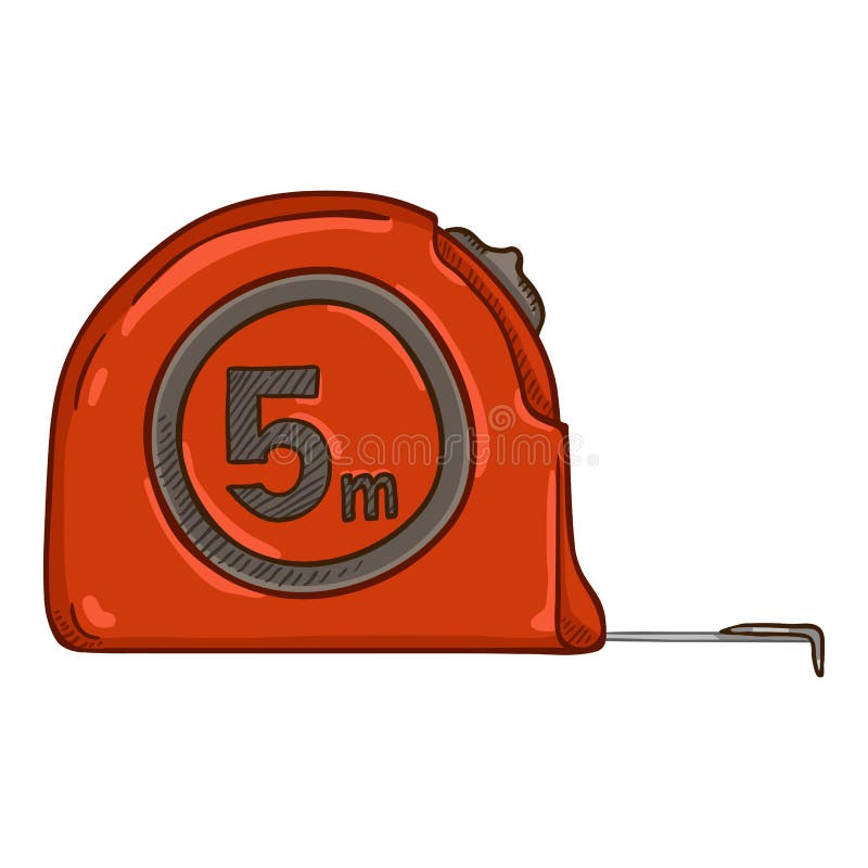 Vector Cartoon Measuring Tape. Building Tool Tape-Line Stock Vector ...