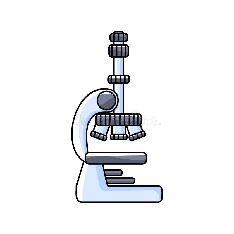Vector Cartoon Microscope School Illustration Icon Isolated Stock ...