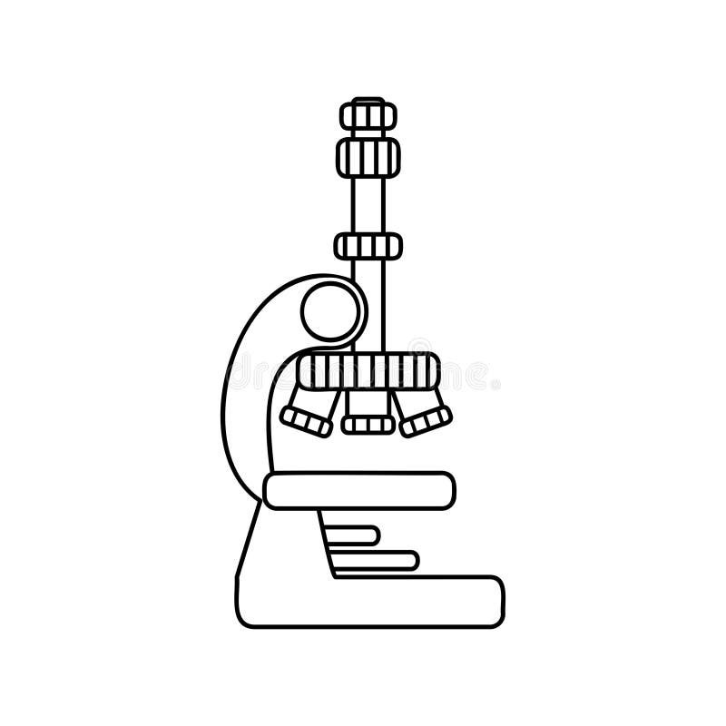 Cartoon Microscope Isolated on White Background Stock Illustration ...