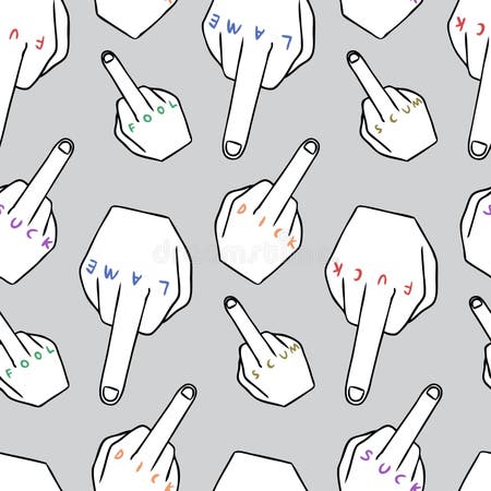 Vector Cartoon Middle Finger Stock Vector - Illustration of pattern ...