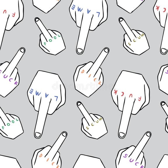 Vector Cartoon Middle Finger Stock Vector - Illustration of pattern ...