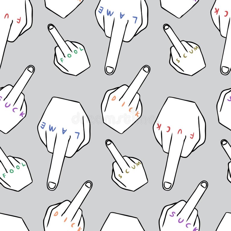 Vector Cartoon Middle Finger Stock Vector - Illustration of pattern ...