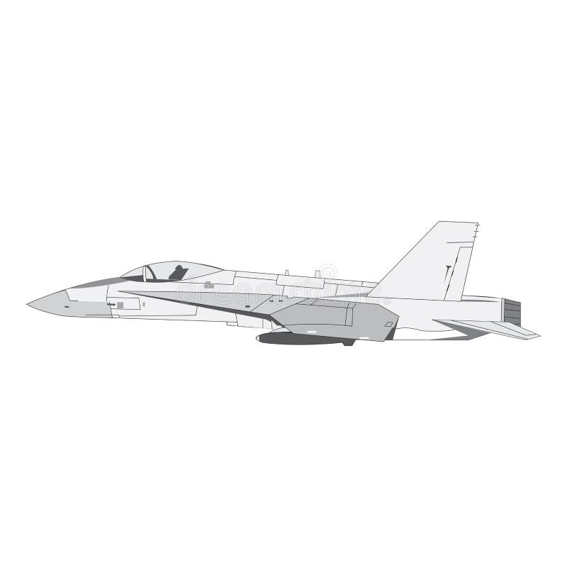 Vector Cartoon Military Stealth Jet Fighter Plane. Available EPS10 ...
