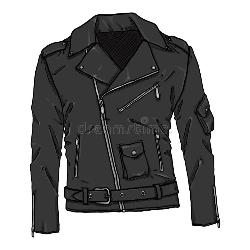 Vector Cartoon Motorcycle Jacket Storleksformatskontur Vektor ...