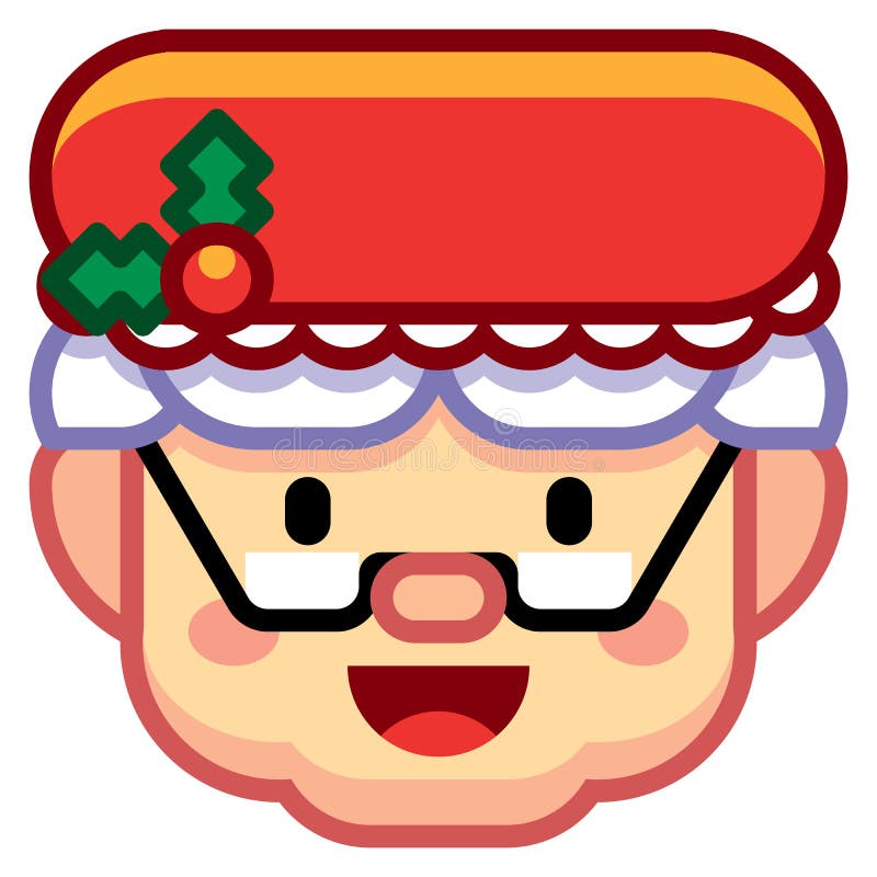 Cartoon Mrs. Claus Icon Isolated on White Background Stock Illustration ...