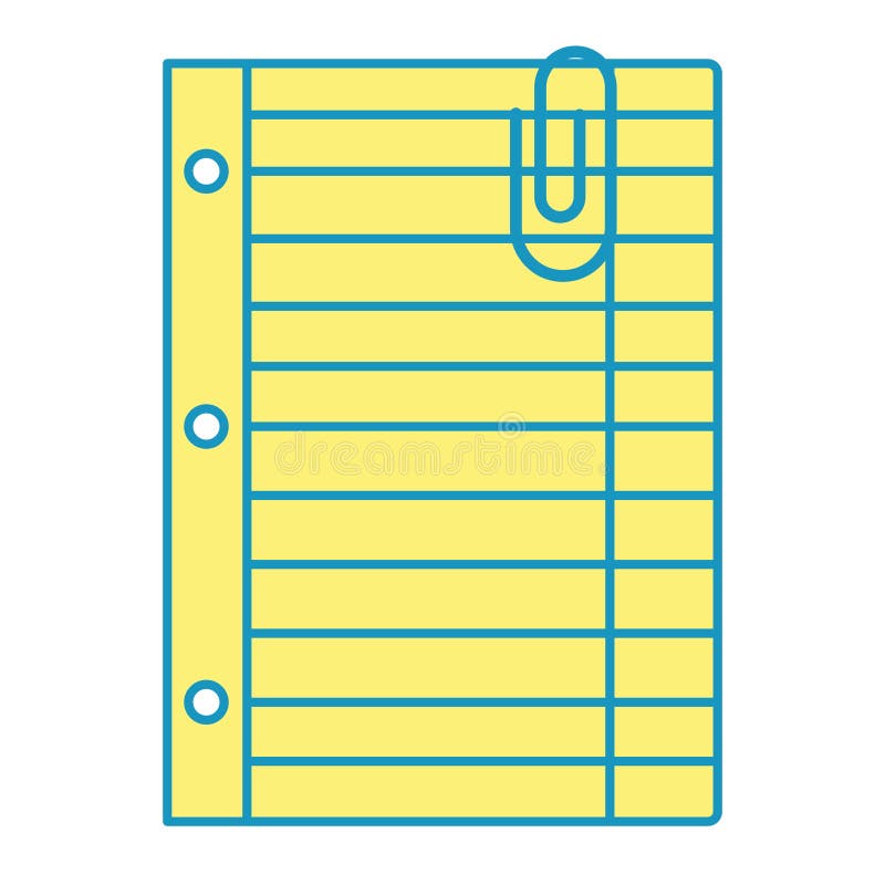 Cartoon Notebook Paper Isolated on White Background Stock Illustration ...