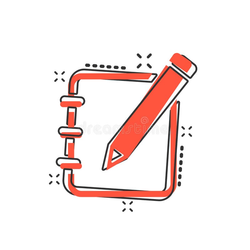 Vector Cartoon Notepad Edit Document with Pencil Icon in Comic S Stock ... Vector Cartoon Notepad Edit Document with Pencil Icon in Comic S Stock ...