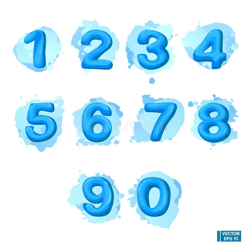 Numbers Set Splash Stock Illustrations – 535 Numbers Set Splash Stock ...