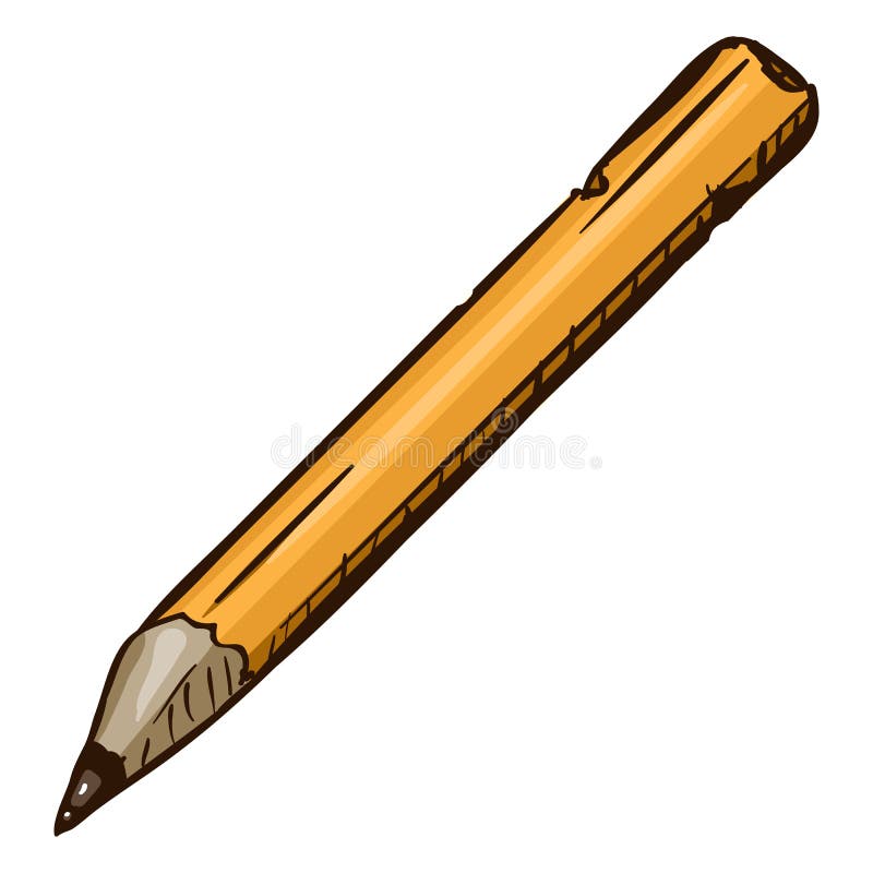 Vector Cartoon Old Pencil stock vector. Illustration of tool - 90517785