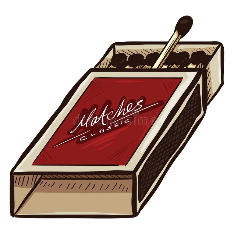 Vector Cartoon Open Matchbox Stock Vector - Illustration of doodle ...