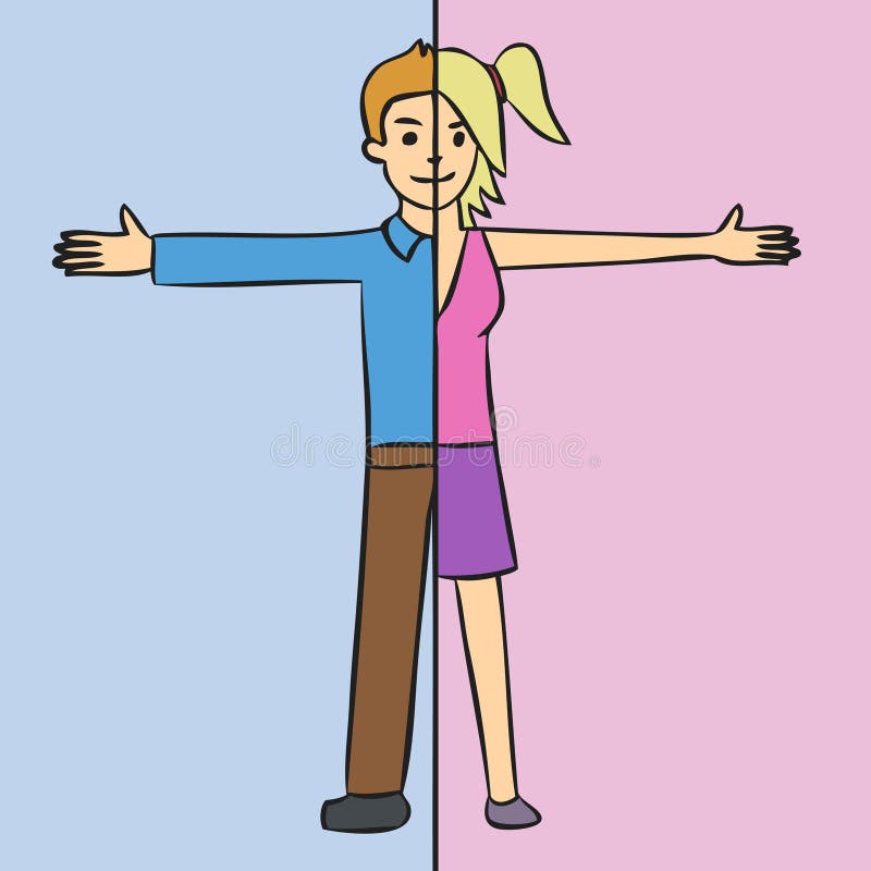 Vector Cartoon Opposite Gender Stock Vector - Illustration of stand ...