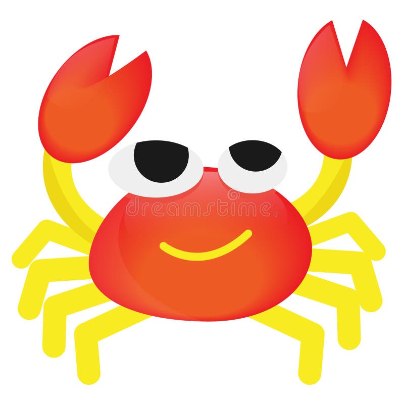 Vector Cartoon Orange Crab Funny Stock Vector - Illustration of smile ...