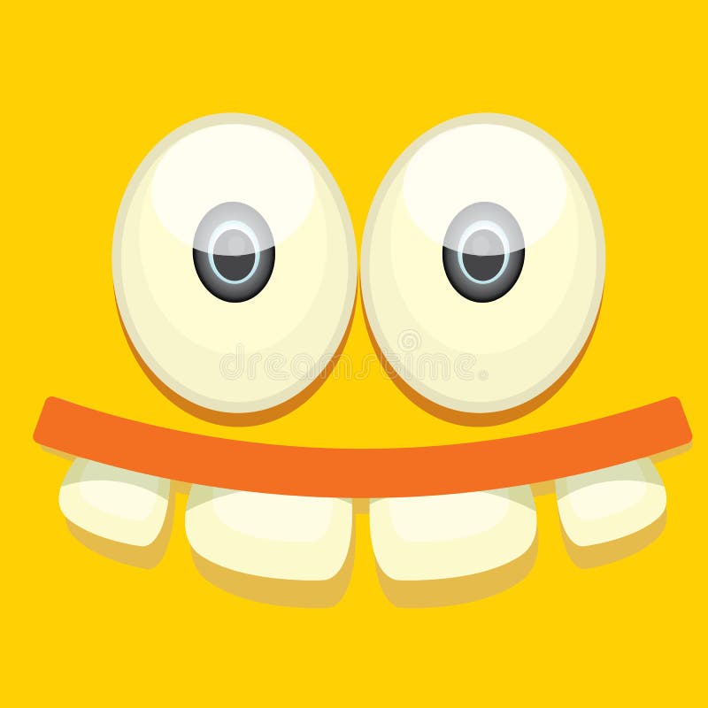 Vector Cartoon Orange Monster Face Stock Vector - Illustration of ...