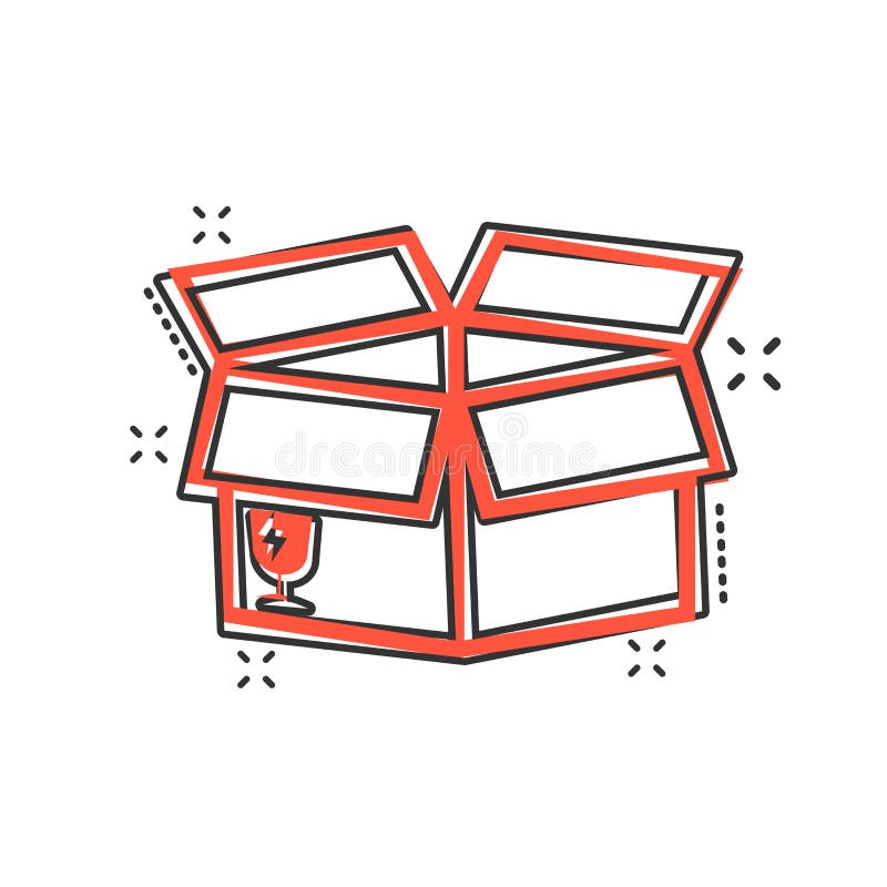 Vector Cartoon Packaging Box Icon in Comic Style. Shipping Pack Stock ...