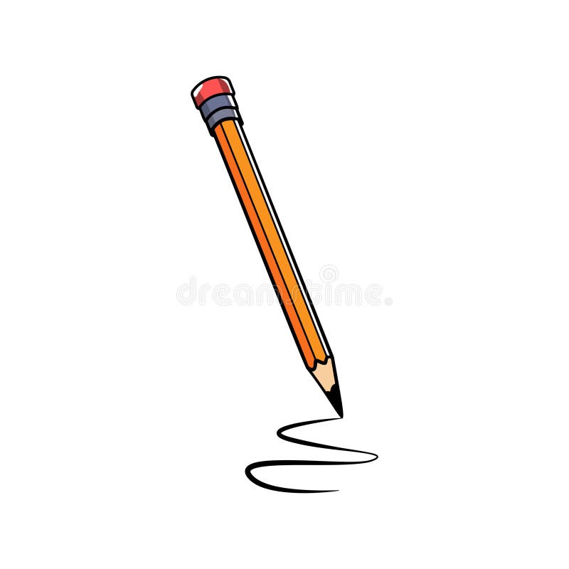 Vector Cartoon Pencil School Illustration Icon Isolated Stock Vector ...