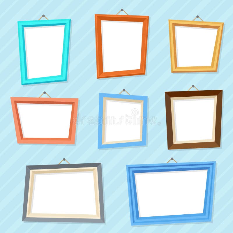 Set of Cartoon Picture Frames Stock Vector - Illustration of multicolor ...
