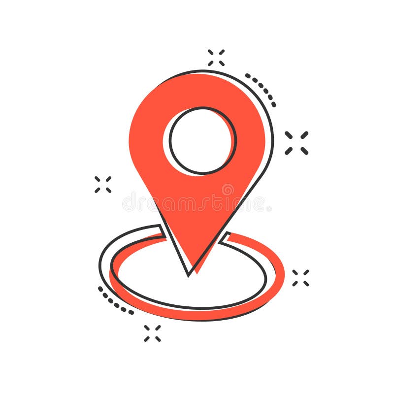 Vector Cartoon Pin Location Icon in Comic Style. Navigation Map, Gps ...