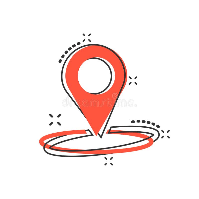 Vector Cartoon Pin Location Icon in Comic Style. Navigation Map, Gps ...