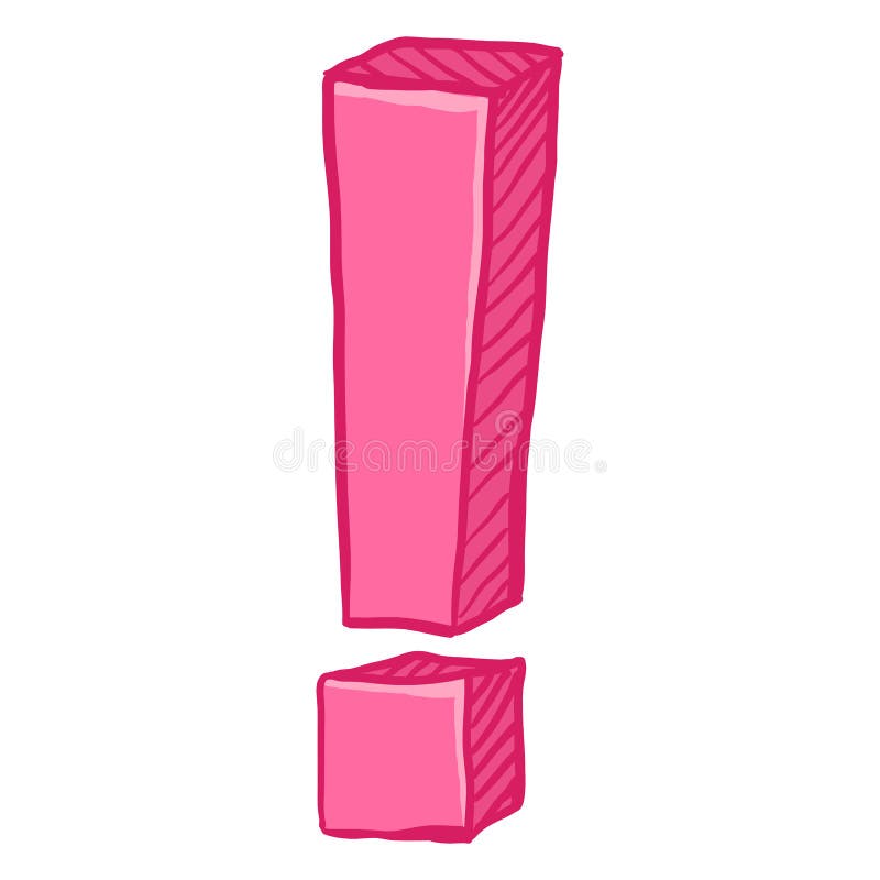 Pink Exclamation Mark - Tag for Important Items Stock Vector ...