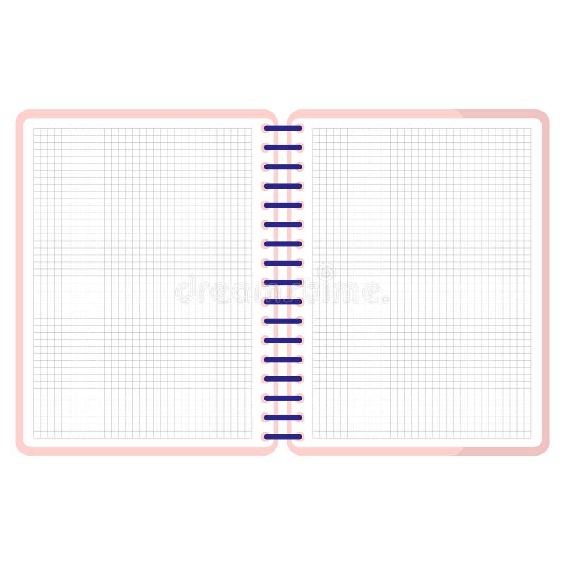 Vector Cartoon Pink Open Sqared Notebook Stock Vector - Illustration of ...