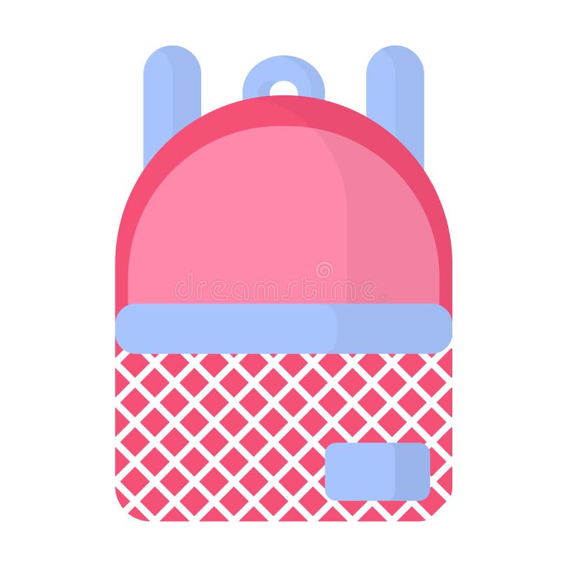 Vector Cartoon Pink School Bag or Backpack Stock Vector - Illustration ...