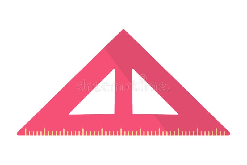 Vector Cartoon Pink Triangular Ruler Stock Vector - Illustration of ...