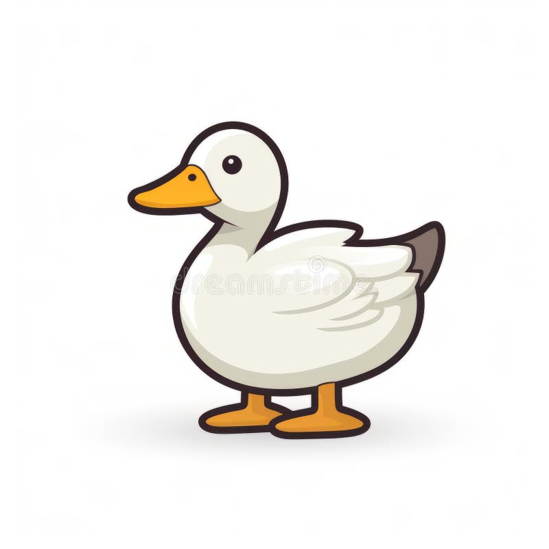 Vector Cartoon Portrait of a White Duck - Creative Commons Attribution ...