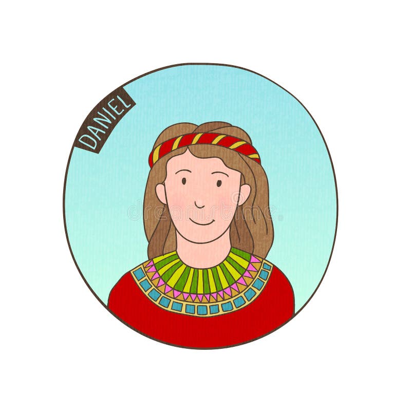 Vector Cartoon Portrait of Young Daniel. Stock Vector - Illustration of ...