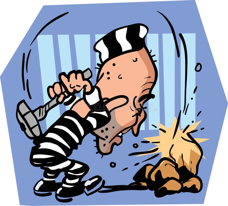 Prisoner breaking rocks stock vector. Illustration of cell - 111720804