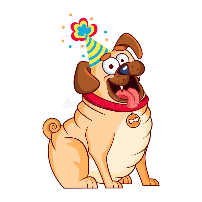 Vector Cartoon Pug Dog Character Isolated Illustration Stock Vector ...