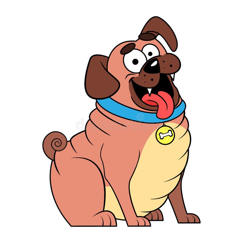 Vector Cartoon Pug Dog Character Isolated Illustration Stock Vector ...